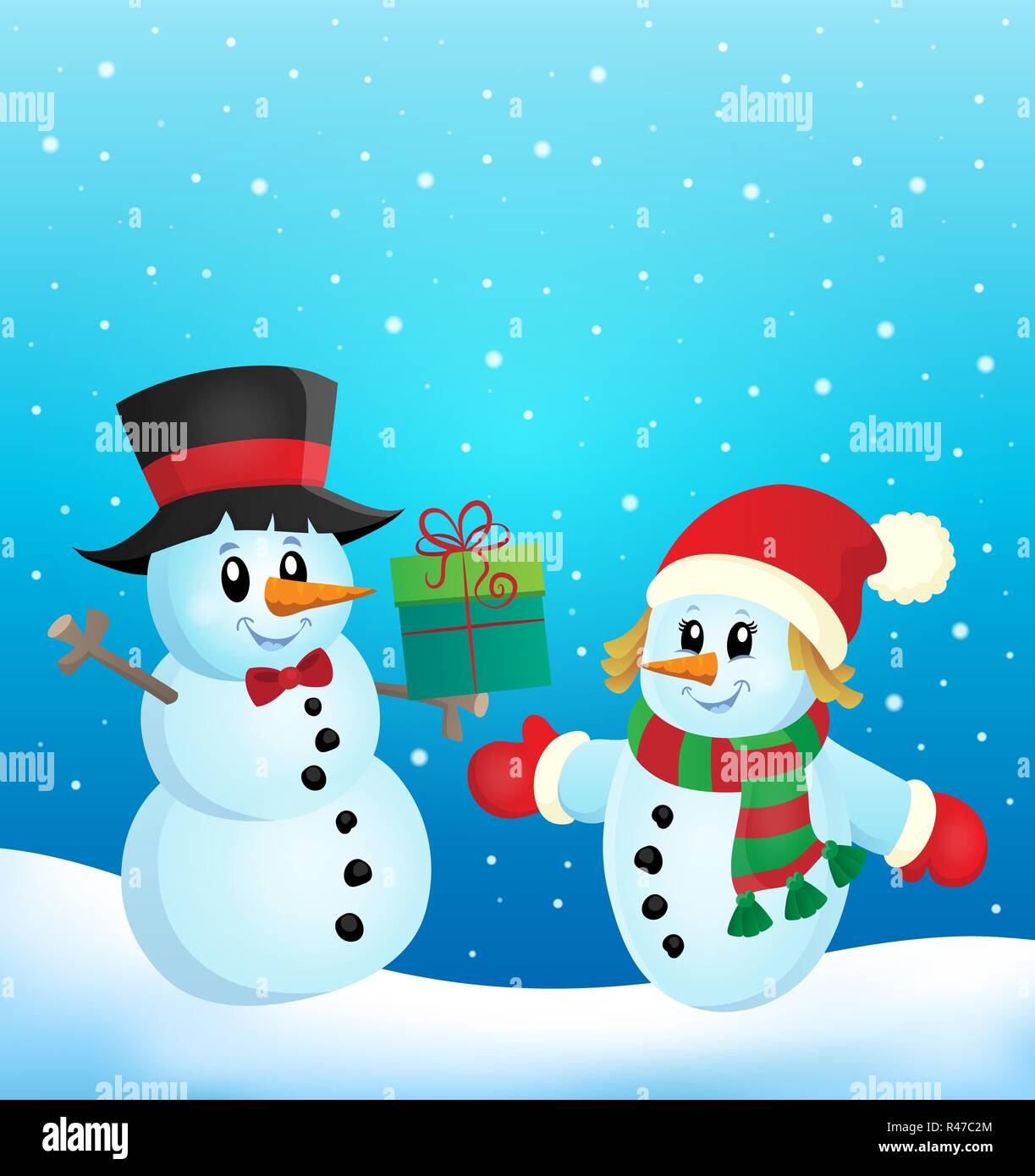 Christmas snowmen theme image 2 Stock Photo - Alamy