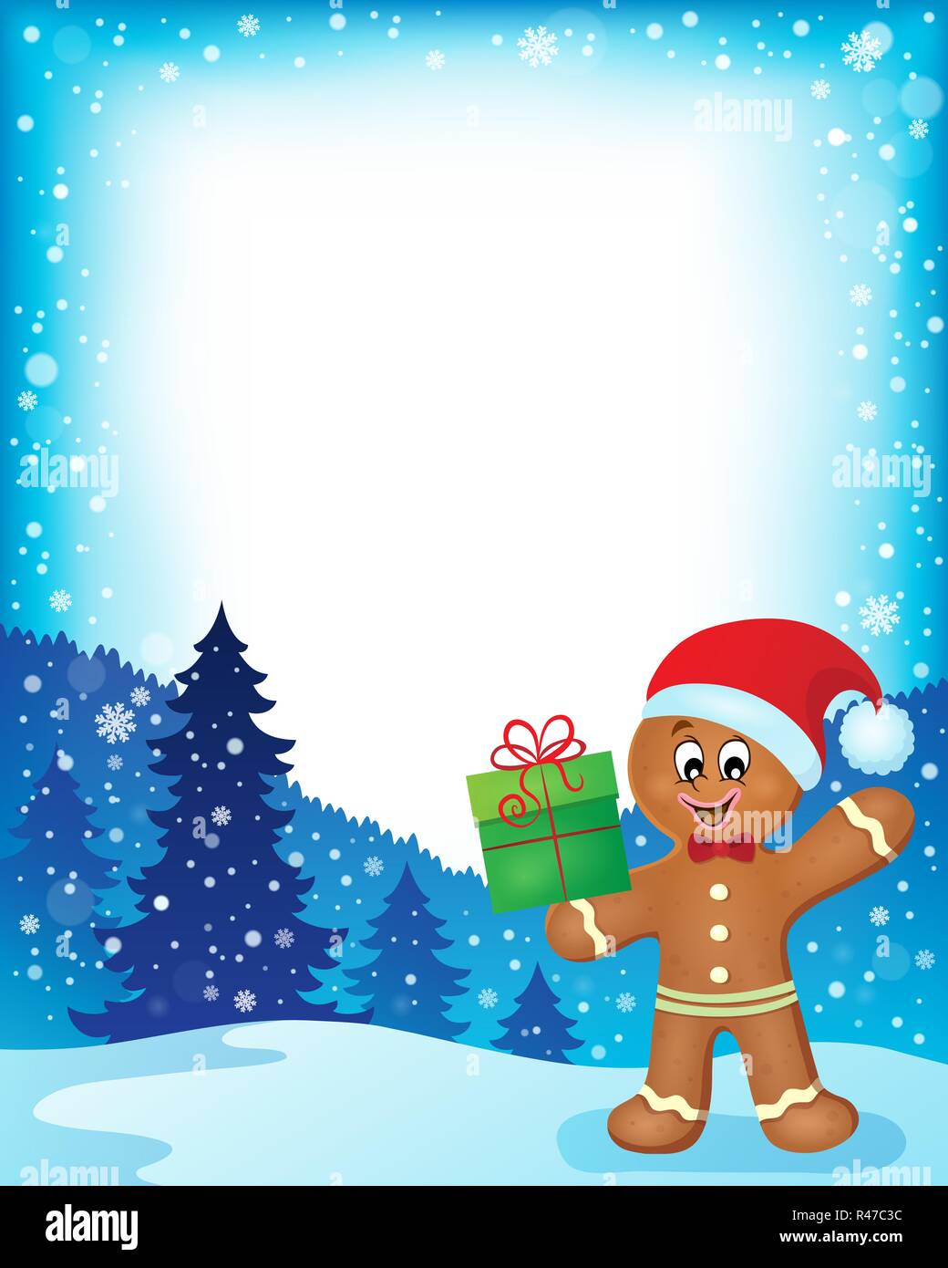 Gingerbread man theme frame 1 Stock Photo - Alamy