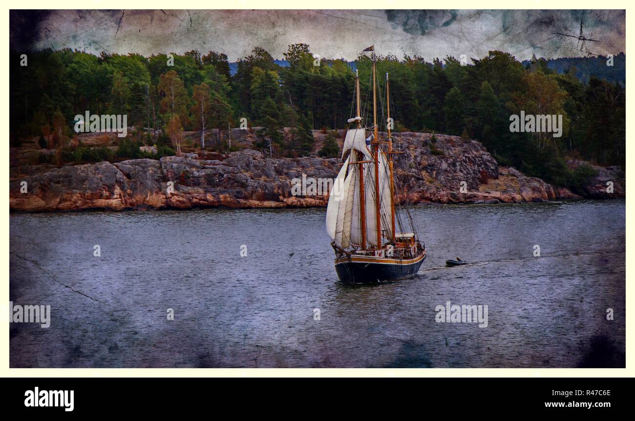 Old sail ship painting hi-res stock photography and images - Alamy