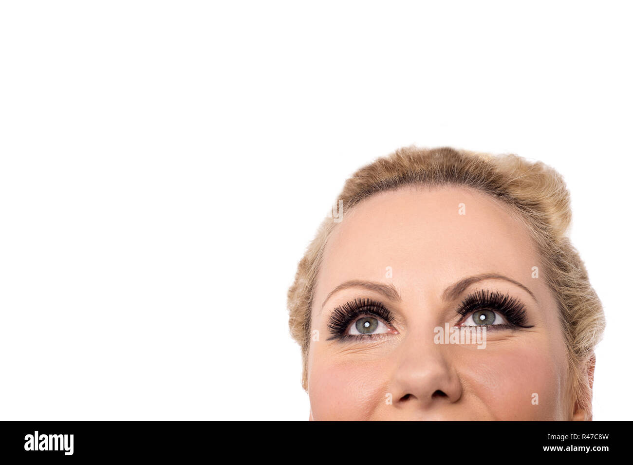 Half face of a pretty woman Stock Photo - Alamy