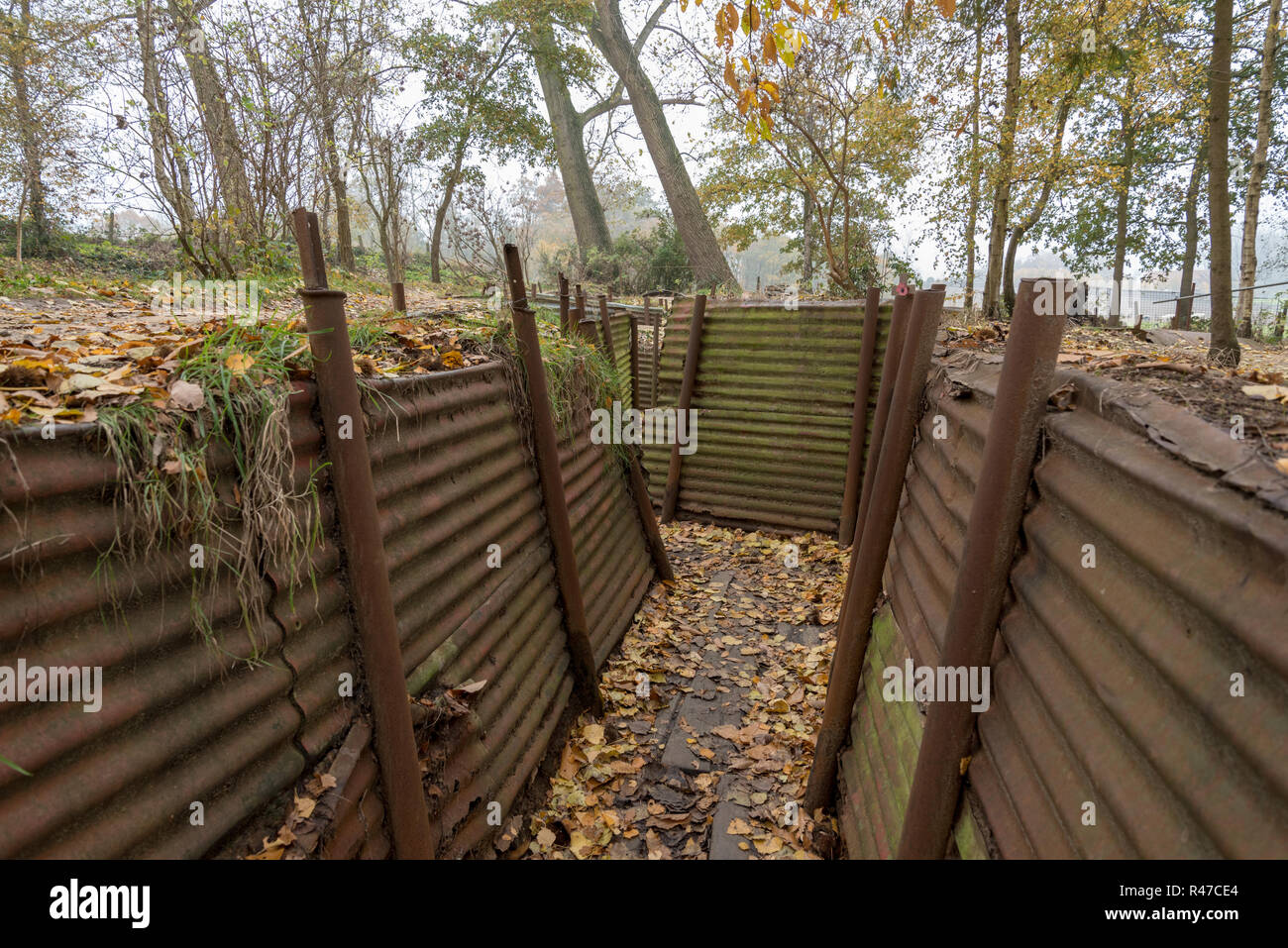 Original British WW1 trench at Sanctuary Wood, Ypres Salient Stock ...