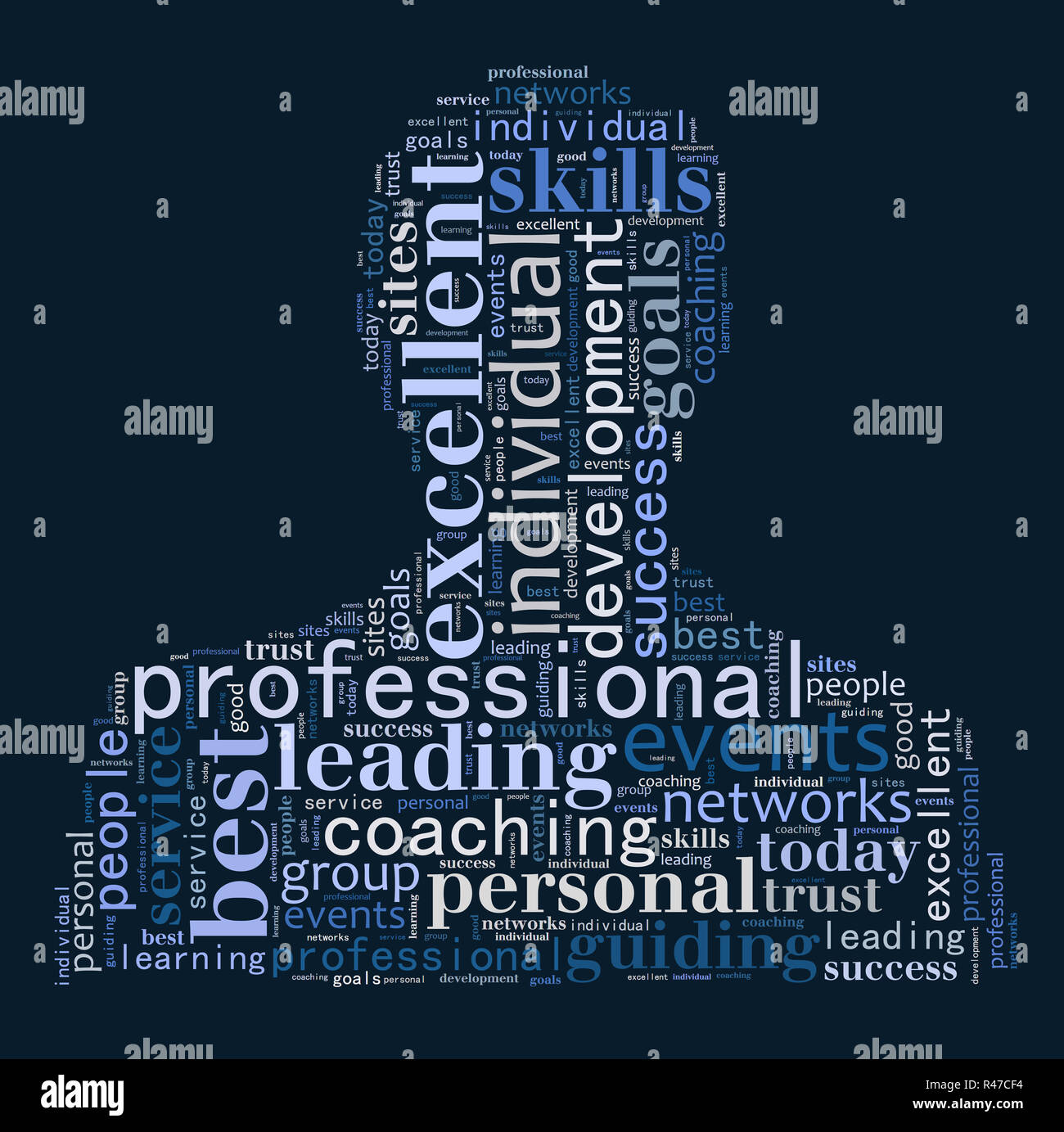 Professional word cloud shaped as a person Stock Photo - Alamy