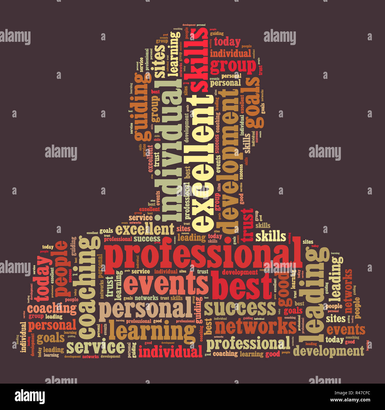Professional word cloud shaped as a person Stock Photo - Alamy