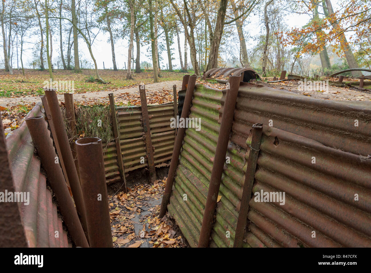 Original British WW1 trench at Sanctuary Wood, Ypres Salient Stock ...