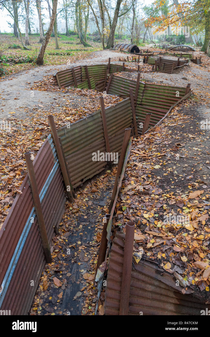 Original British WW1 trench at Sanctuary Wood, Ypres Salient Stock ...