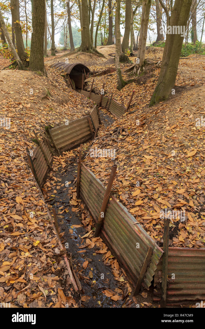 Original British WW1 trench at Sanctuary Wood, Ypres Salient Stock ...