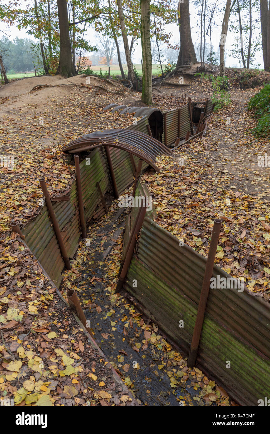 Original British WW1 trench at Sanctuary Wood, Ypres Salient Stock ...