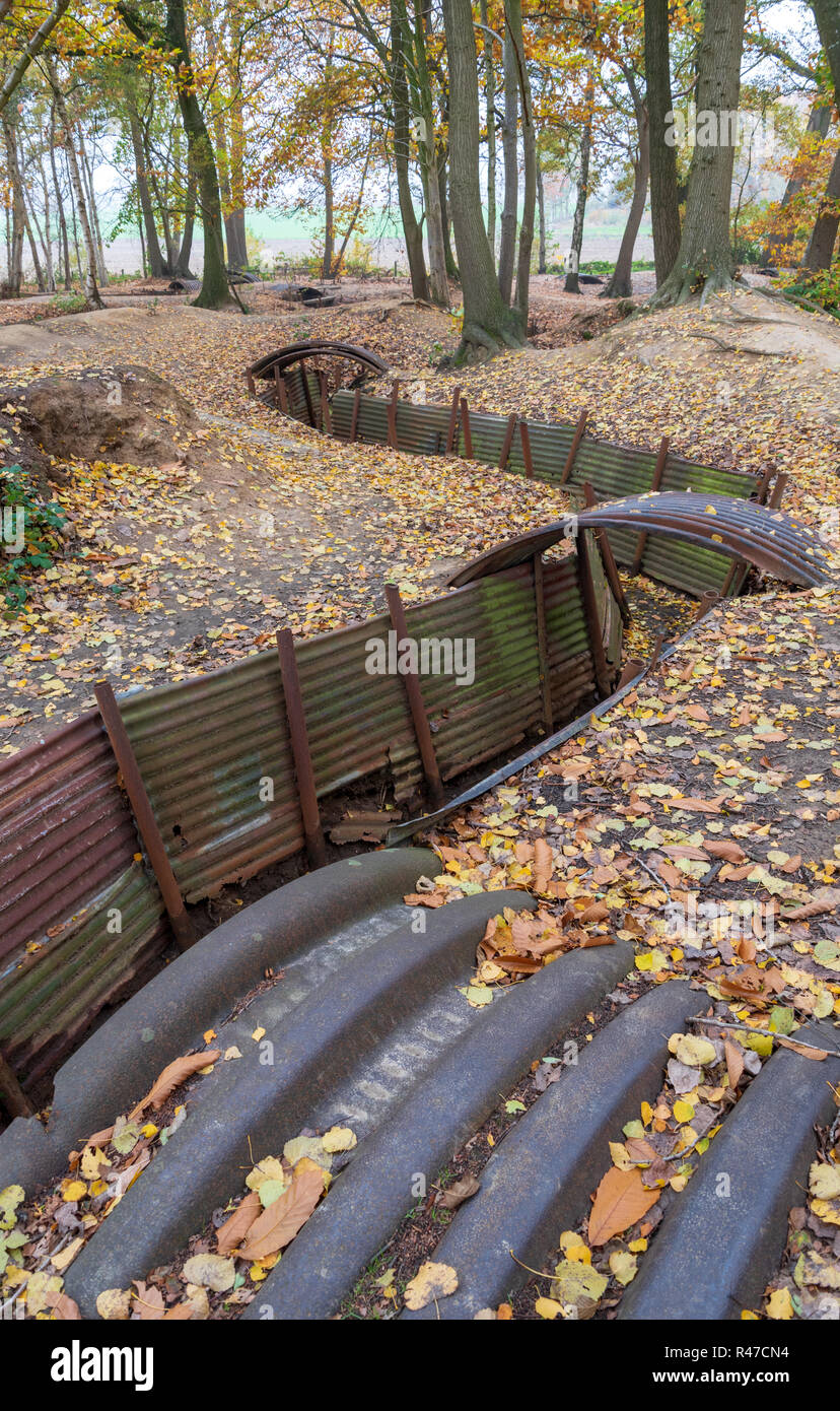 Original British WW1 trench at Sanctuary Wood, Ypres Salient Stock ...