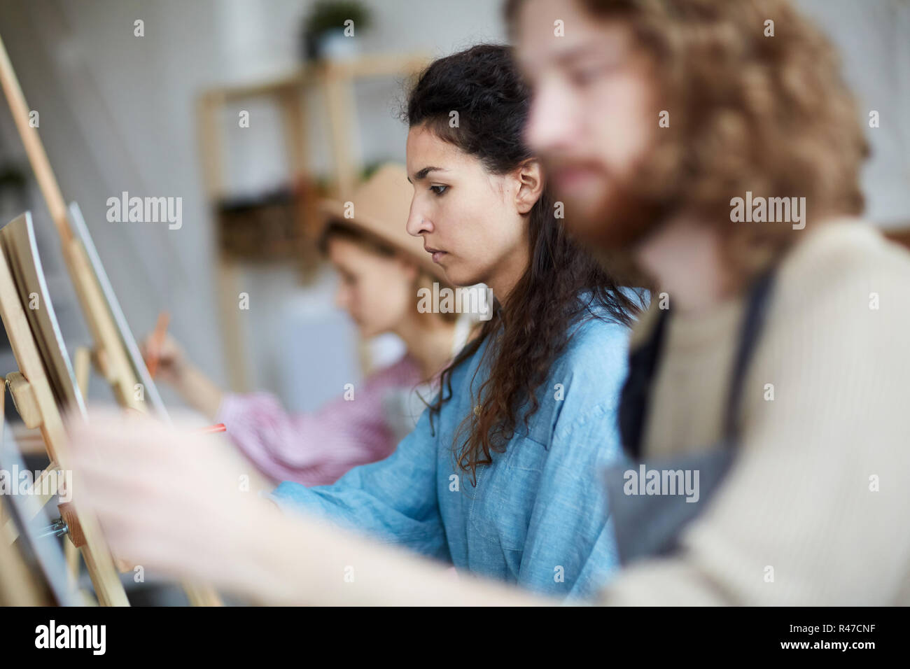 Groupmates at lesson Stock Photo - Alamy