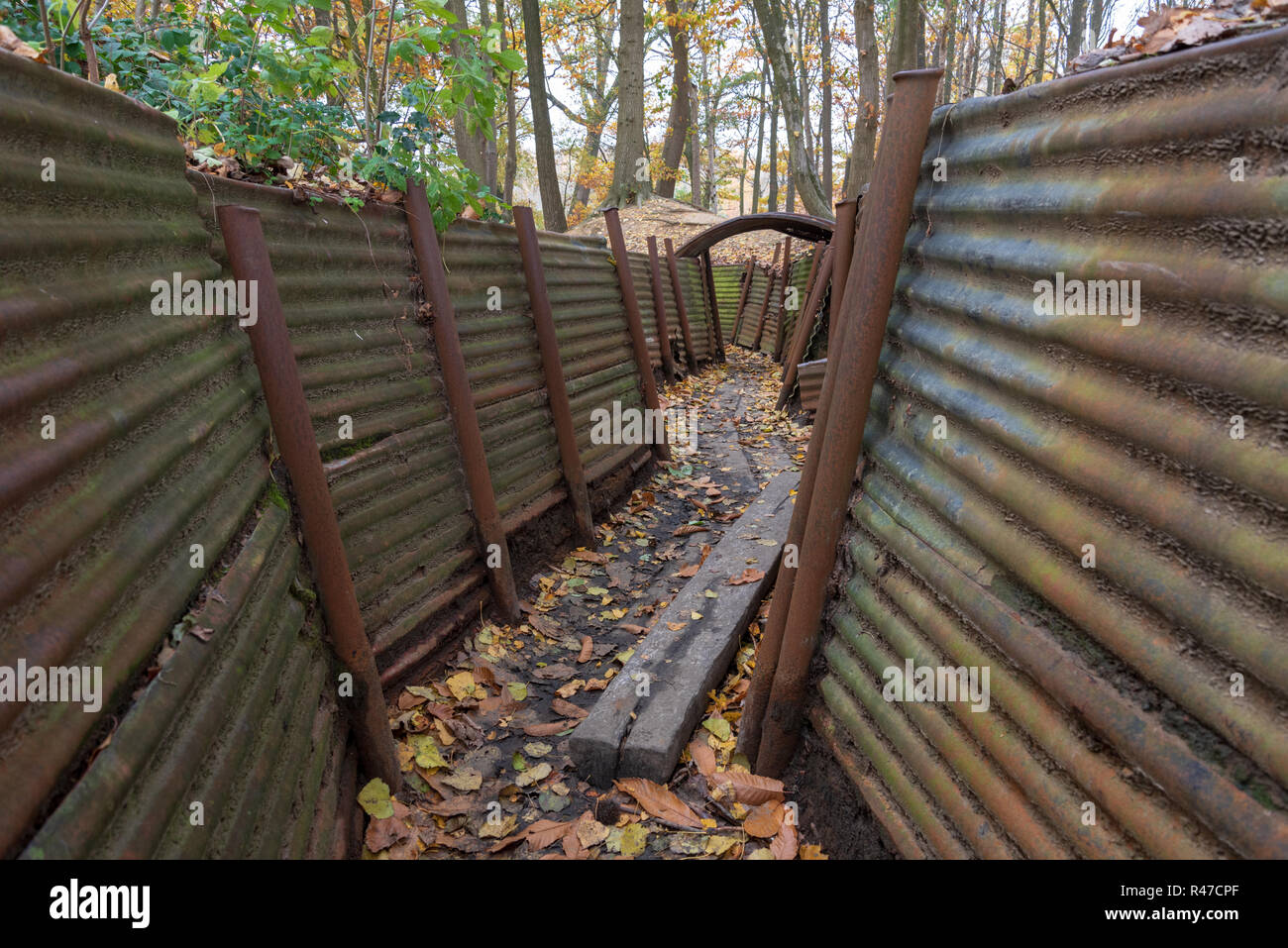 Original British WW1 trench at Sanctuary Wood, Ypres Salient Stock ...