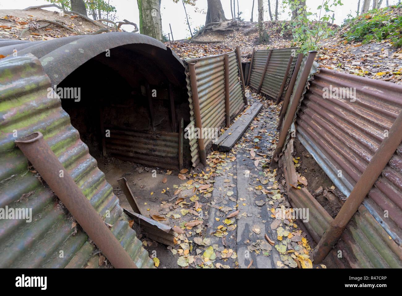 Original British WW1 trench at Sanctuary Wood, Ypres Salient Stock ...