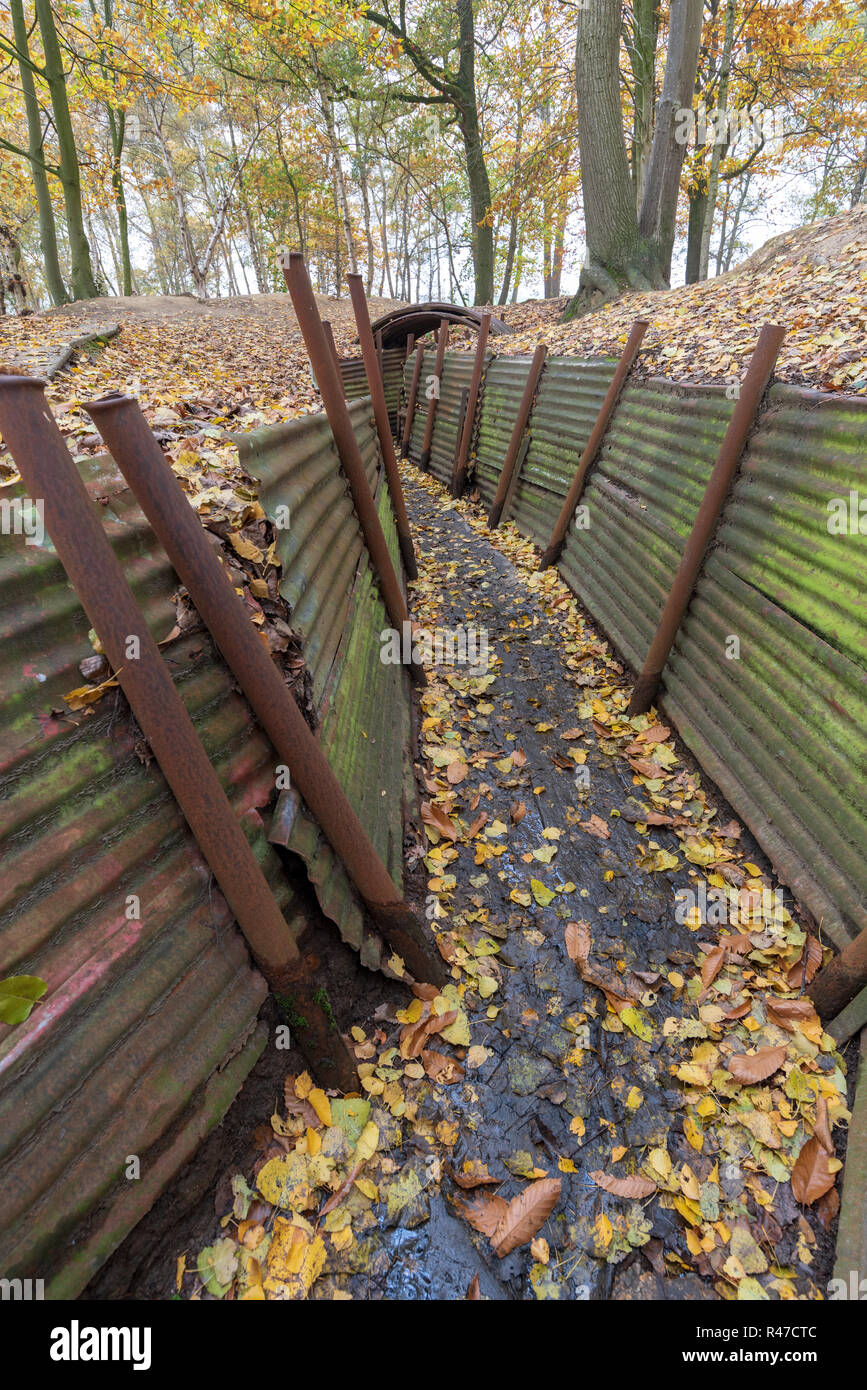 Original British WW1 trench at Sanctuary Wood, Ypres Salient Stock ...