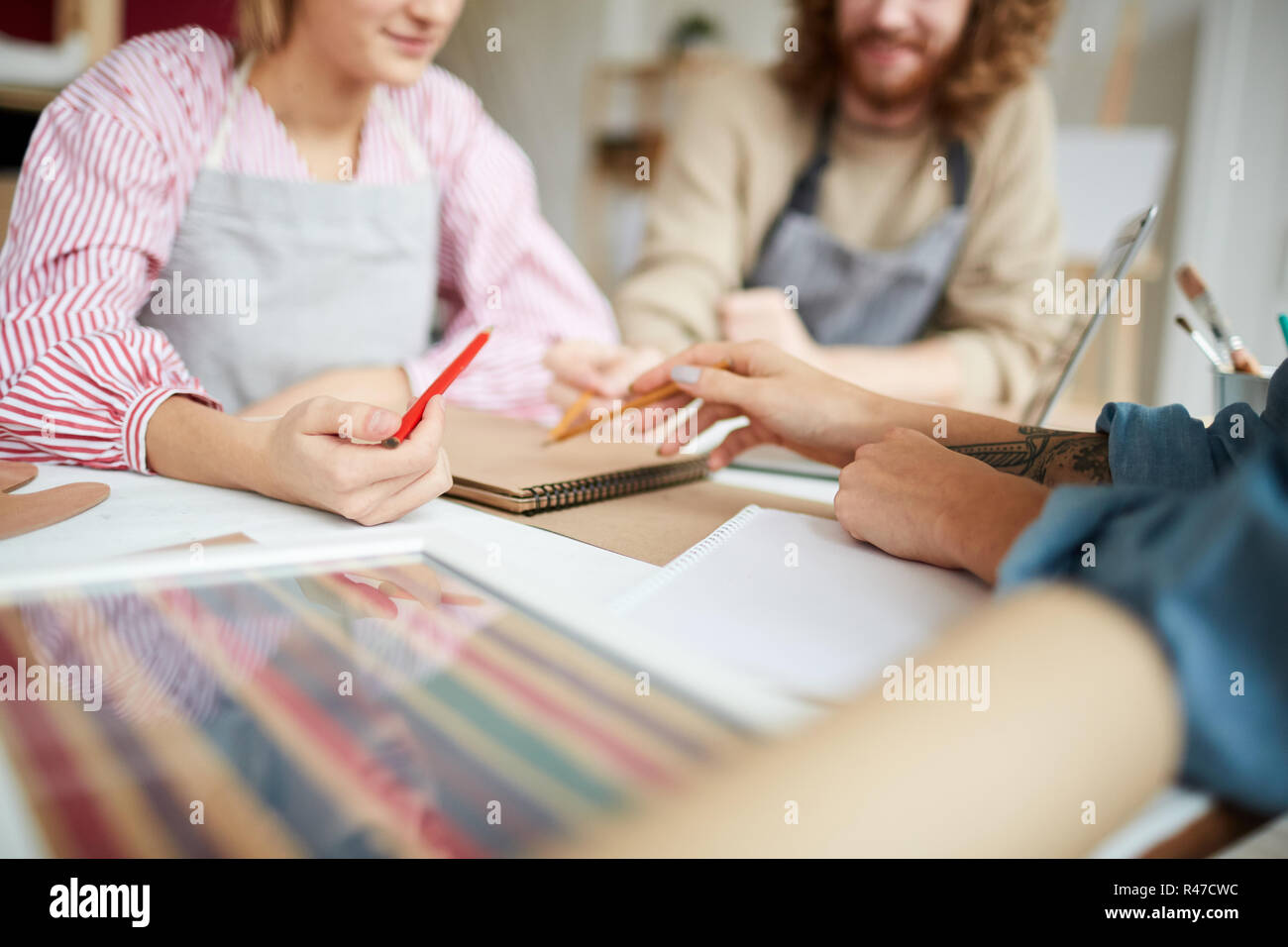 Pointing at sketch Stock Photo - Alamy