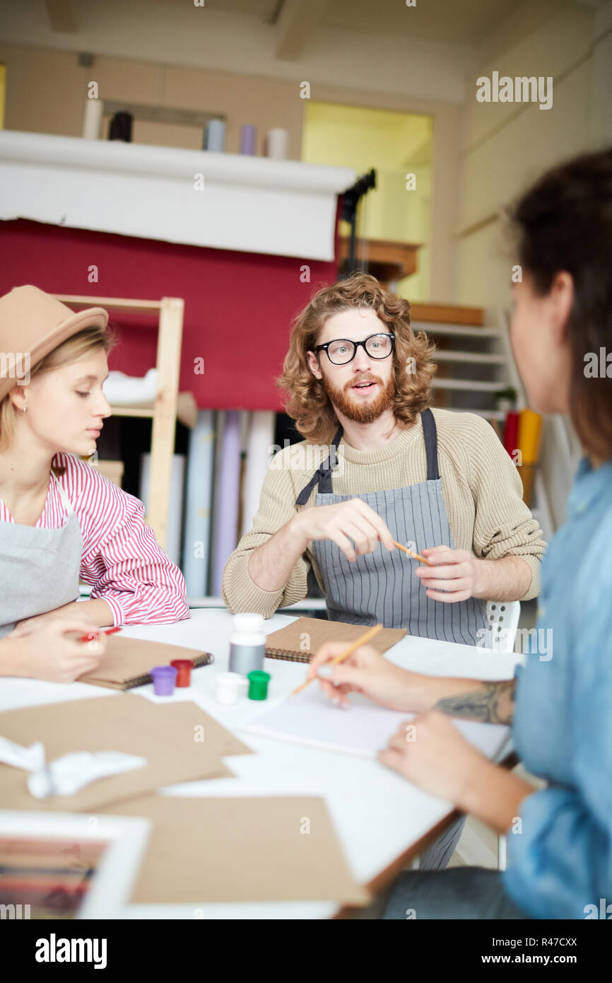 Working meeting of groupmates Stock Photo - Alamy