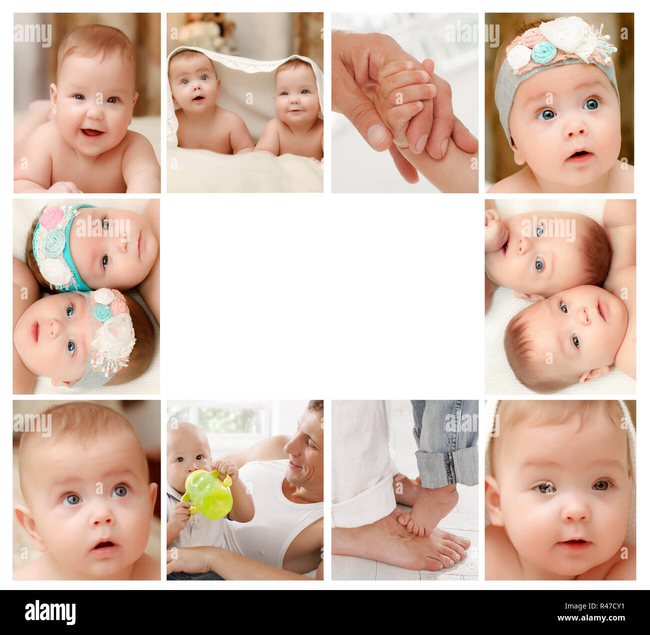 Newborn baby collage Stock Photo - Alamy