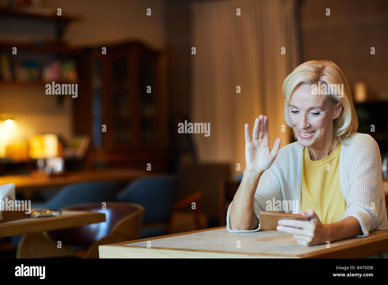 Using video chat Stock Photo - Alamy
