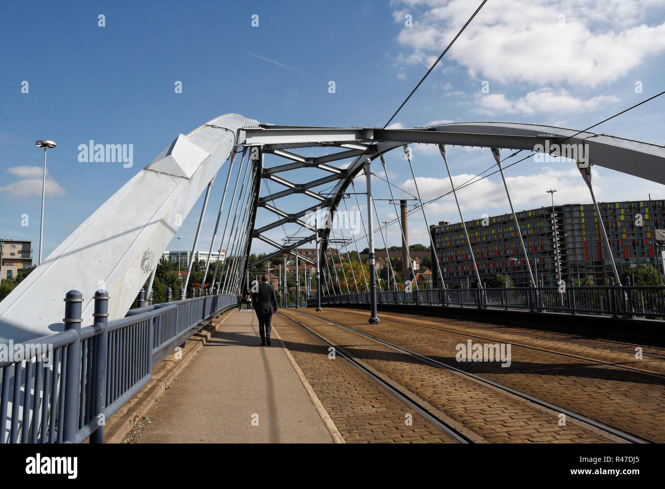 Park Square Bowstring Bridge in Sheffield city centre England UK tram ...