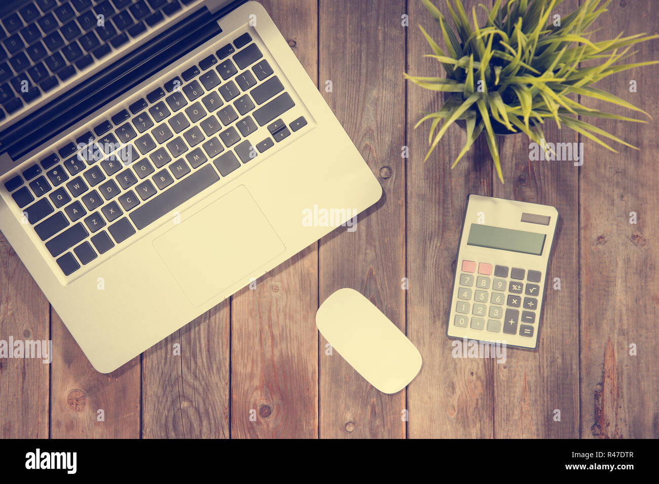 Working desk top view Stock Photo - Alamy