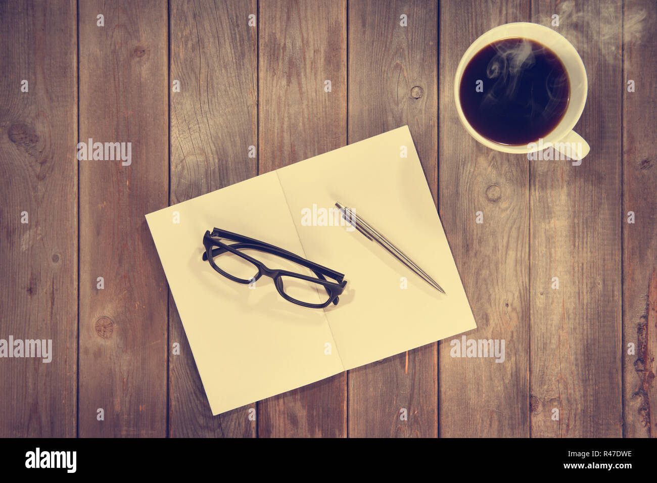 Office working desk top view Stock Photo - Alamy