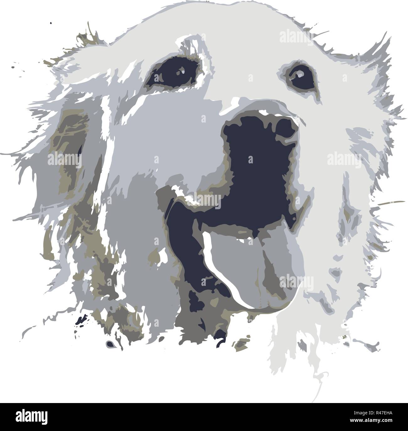 Creative drawing golden retriever. Art inspires people. This drawing of ...