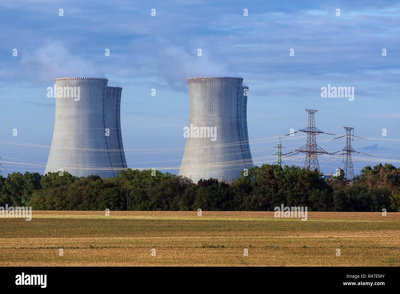 Cooling towers at the nuclear power plant Stock Photo - Alamy