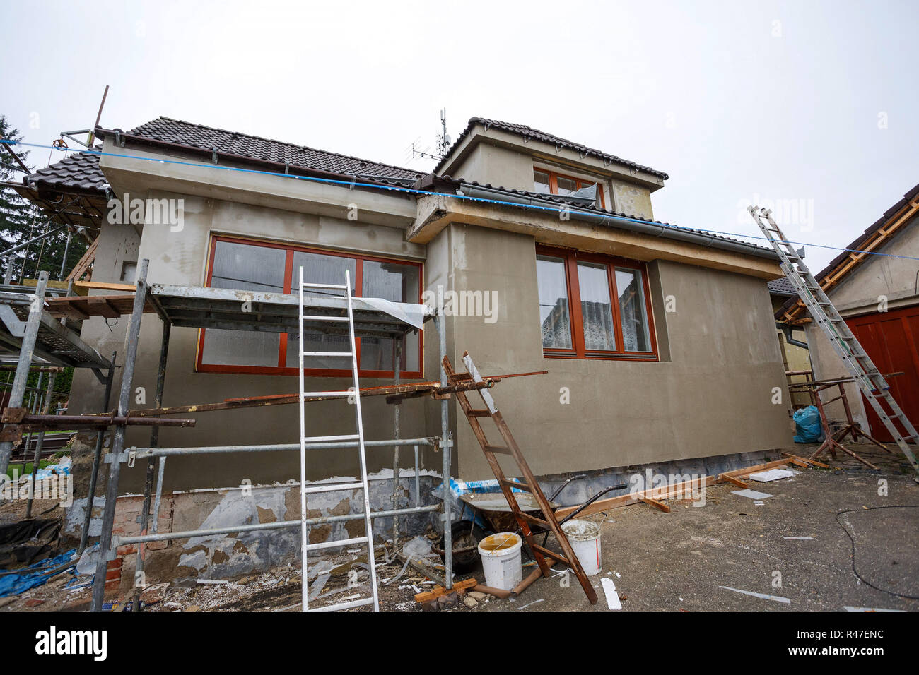 Construction or repair of the rural house Stock Photo - Alamy