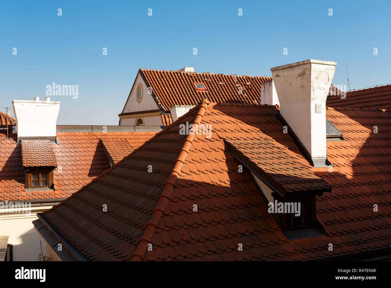 Prague red roof Stock Photo - Alamy
