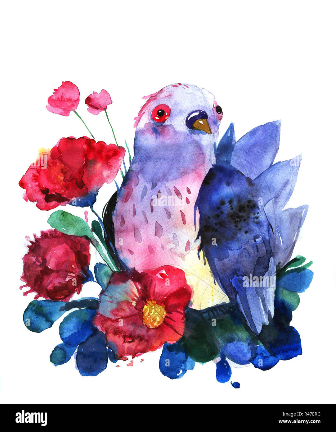 Dove Illustration Watercolor Stock Photo - Alamy