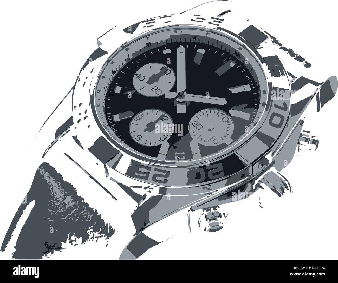 Creative drawing clock. Art inspires people. This drawing of a watch is ...
