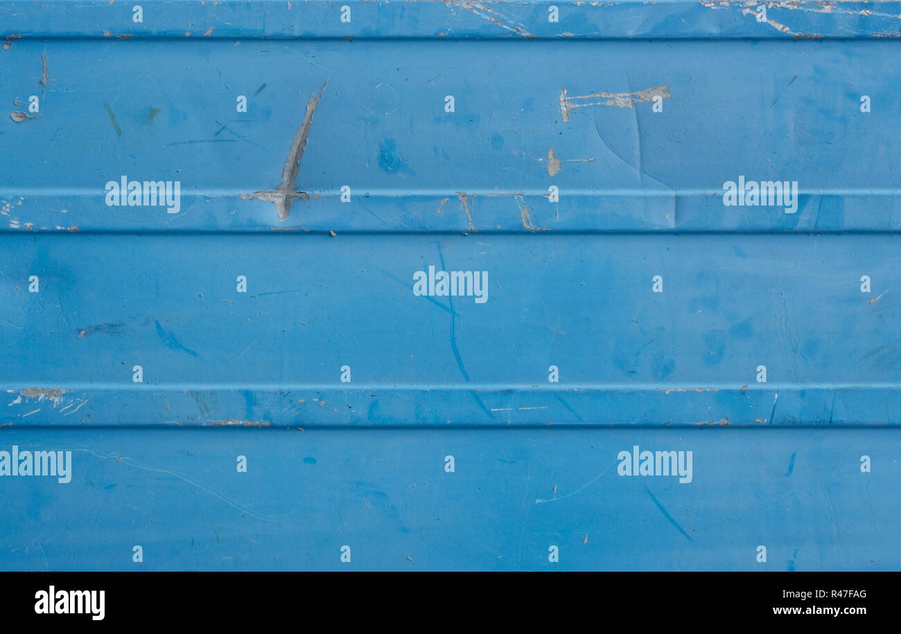 sheet metal wall in light blue Stock Photo - Alamy