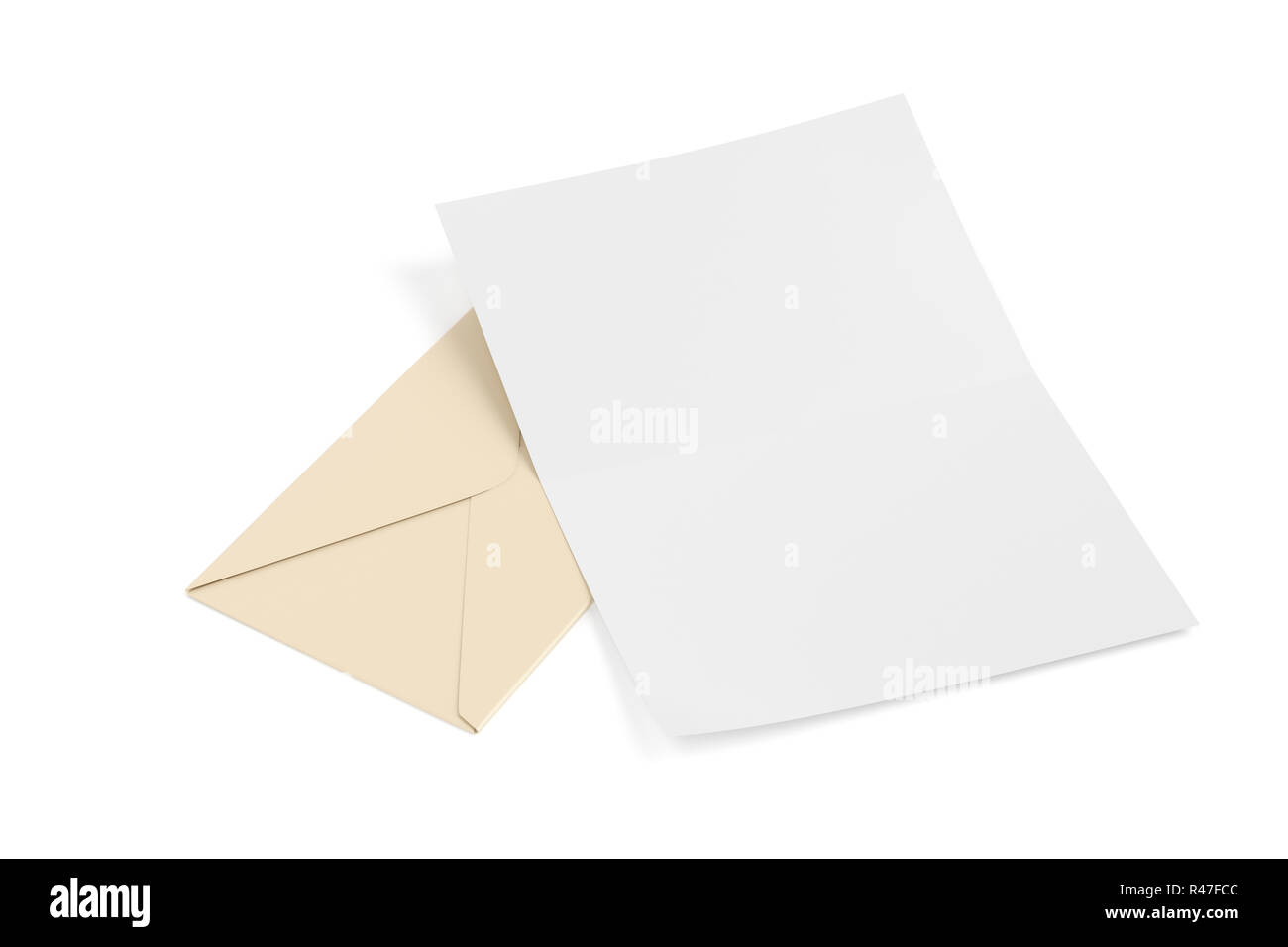 Envelope and blank paper Stock Photo - Alamy