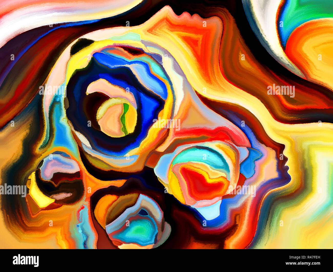 Unfolding of Mind Shapes Stock Photo - Alamy