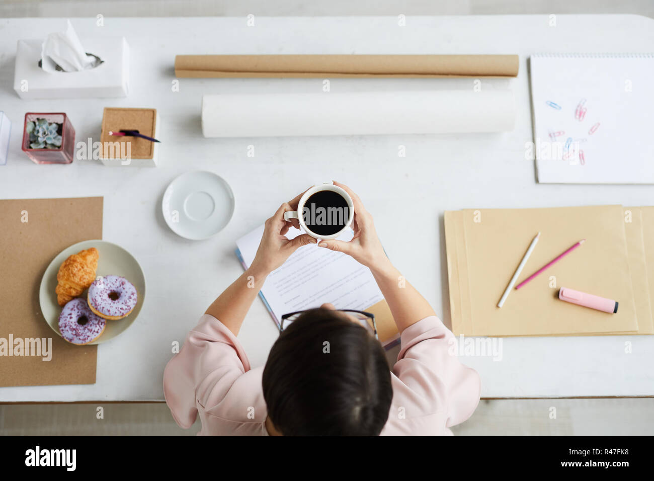 Coffee at work Stock Photo - Alamy