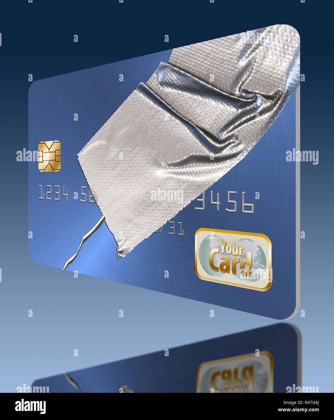 A damaged and mended credit card illustrates repairing your damaged ...