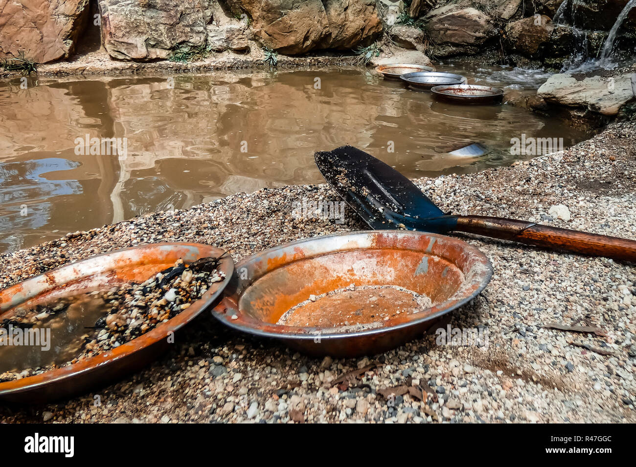 Panning for Gold in Australia Stock Photo - Alamy