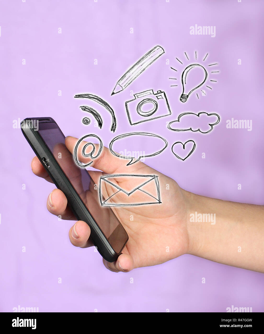 hand holding smart phone,communication,office in your pocket before ...