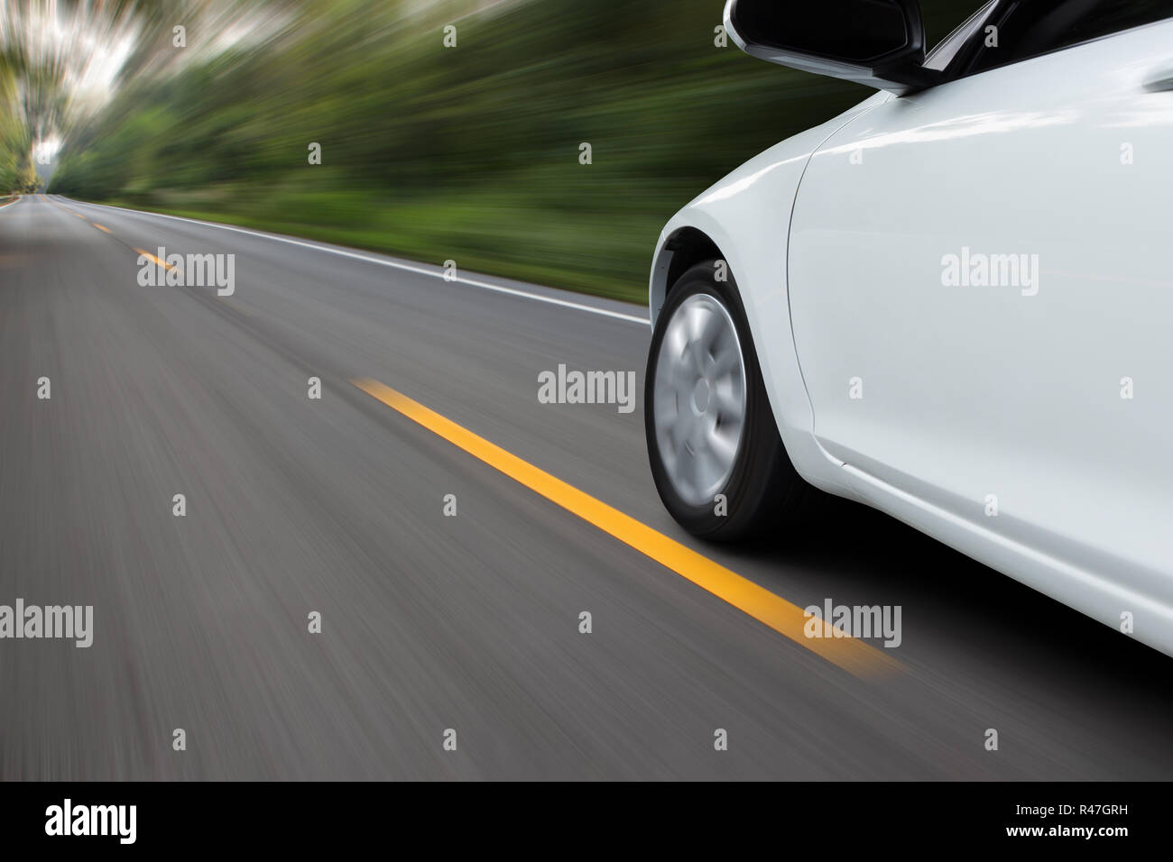 speed movement car on rural asphalt road Stock Photo - Alamy