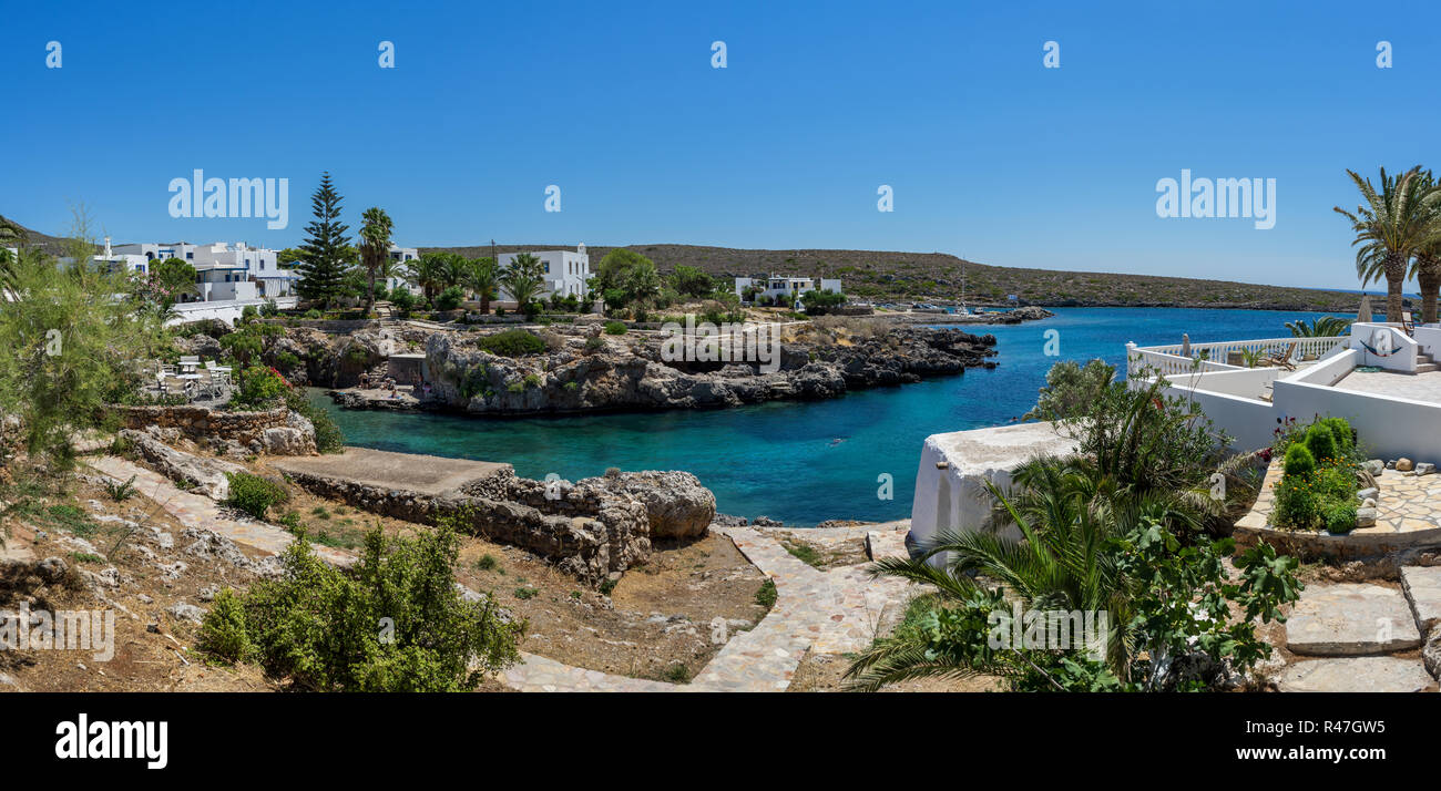 View of Avlemonas village at the Greek island of Kithyra in the Aegean ...