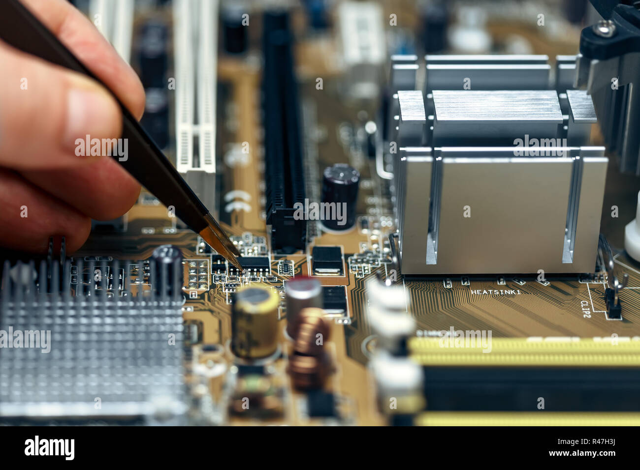 Electronic circuit board close up Stock Photo - Alamy