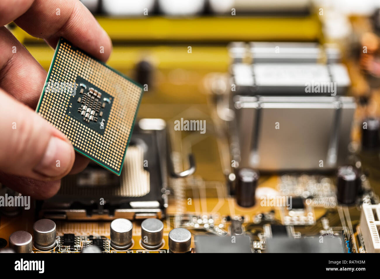 Electronic circuit board with processor Stock Photo - Alamy