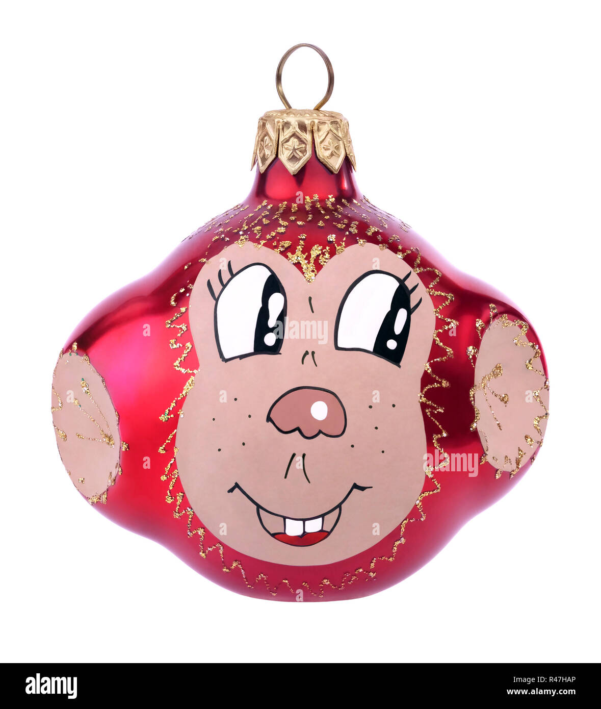 Christmas tree toys monkey, toy symbol of the year isolated on white ...