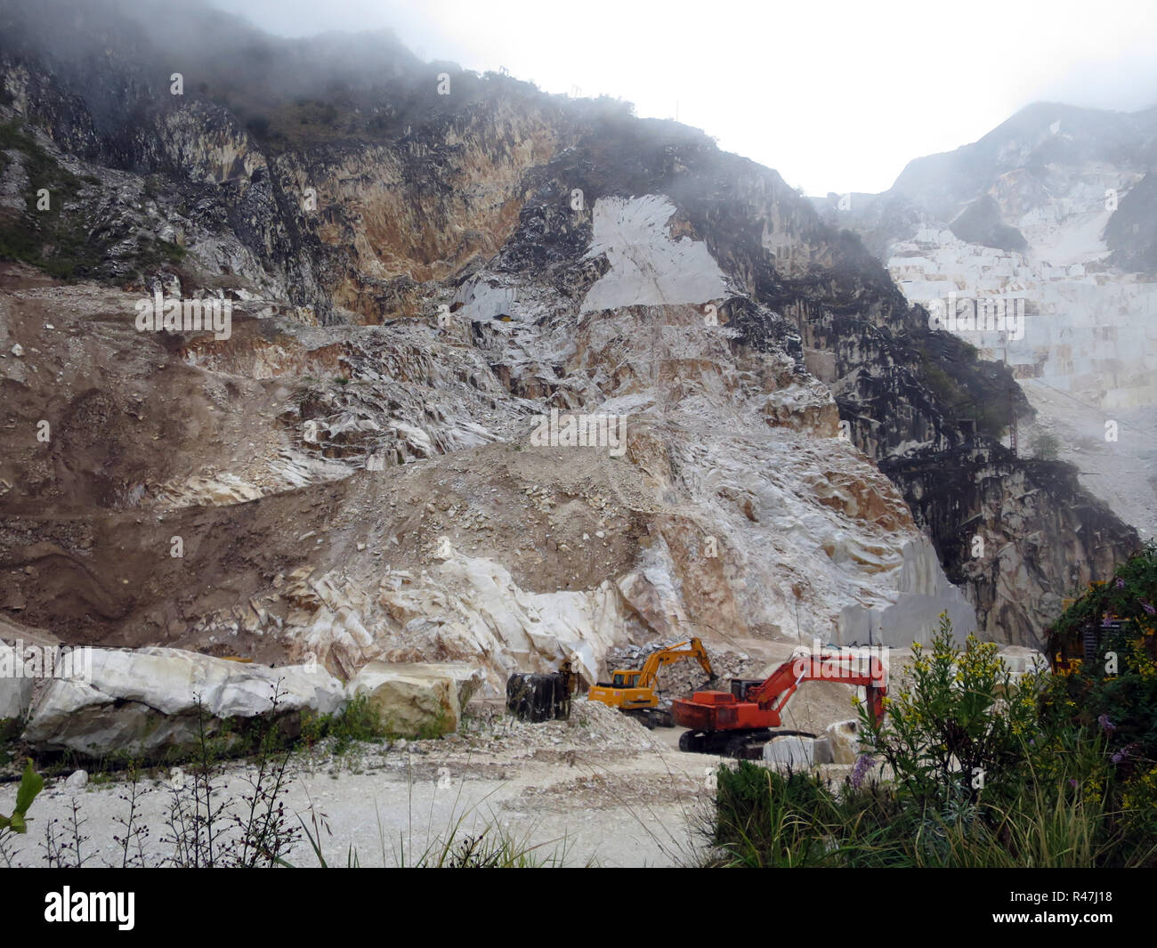 marble mining area in the mountains Stock Photo - Alamy