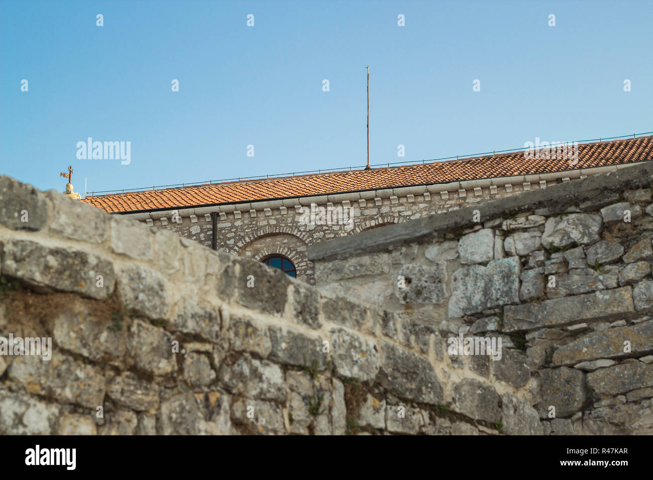 roof and masonry of a factory building Stock Photo - Alamy