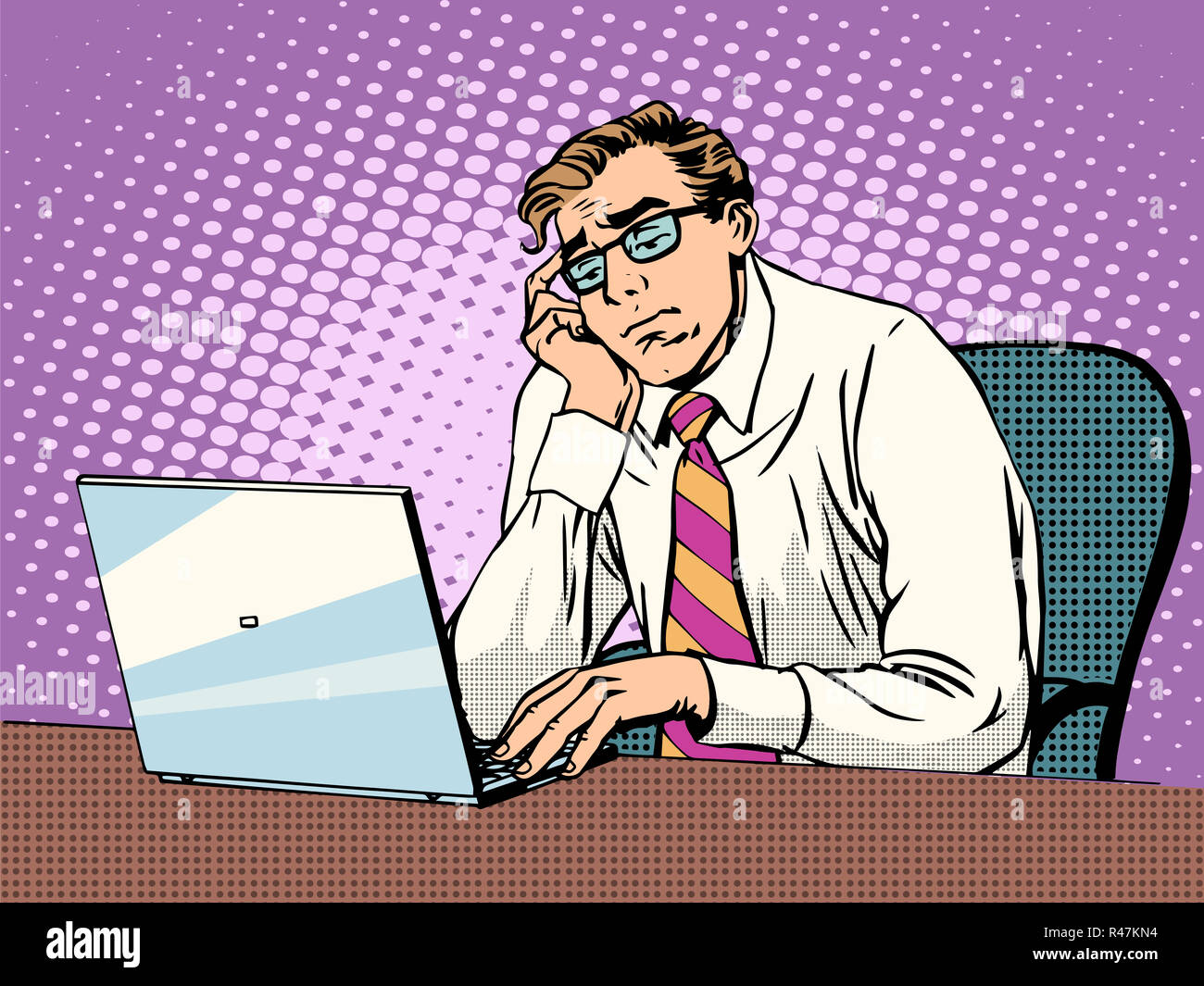 Working on computers cartoon hi-res stock photography and images - Alamy
