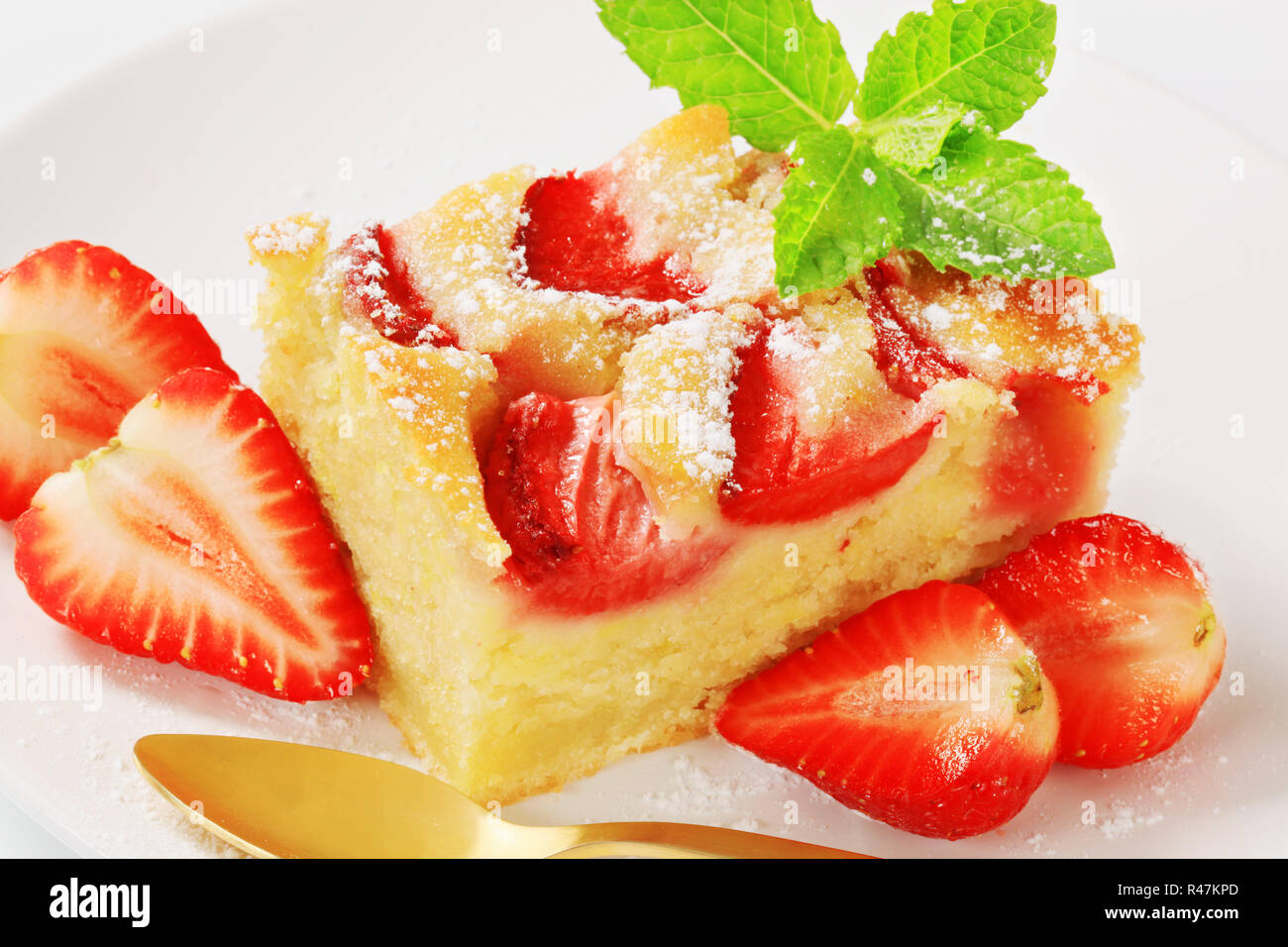 Strawberry cake slice Stock Photo - Alamy