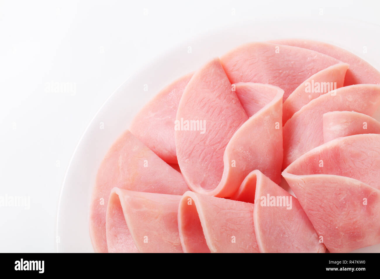 Thin slices of ham Stock Photo - Alamy