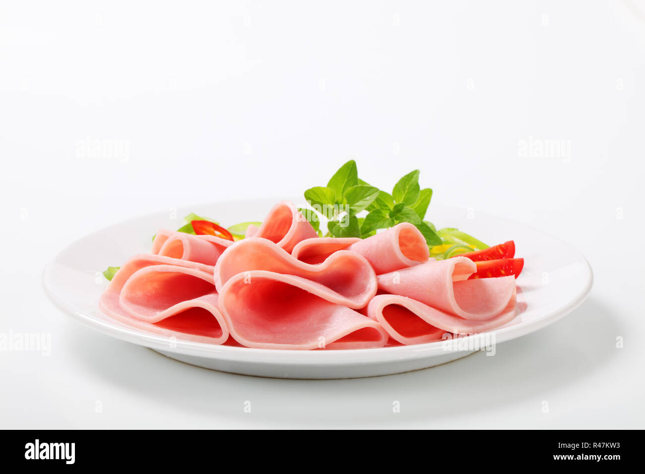 Thin slices of ham Stock Photo - Alamy