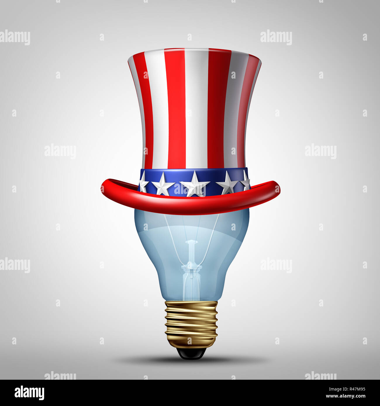 United States creativity and American creative ideas concept as a Us ...