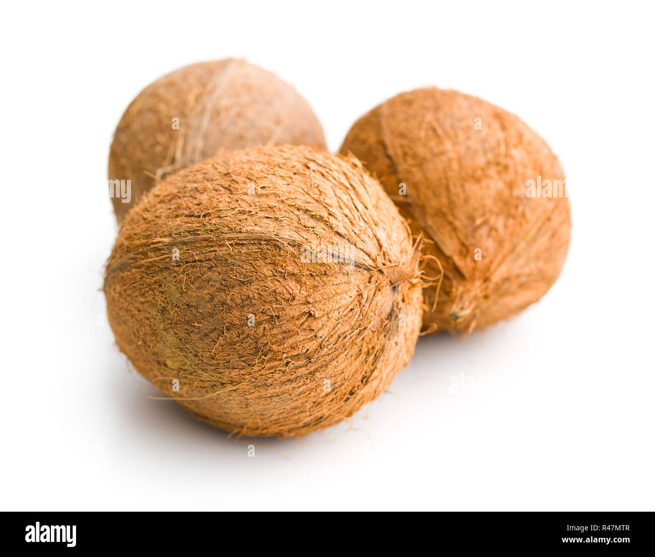three whole coconuts Stock Photo - Alamy