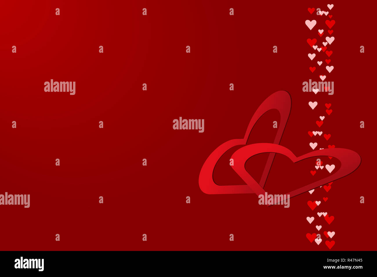 Red hearts frames slant in the right side Stock Photo - Alamy